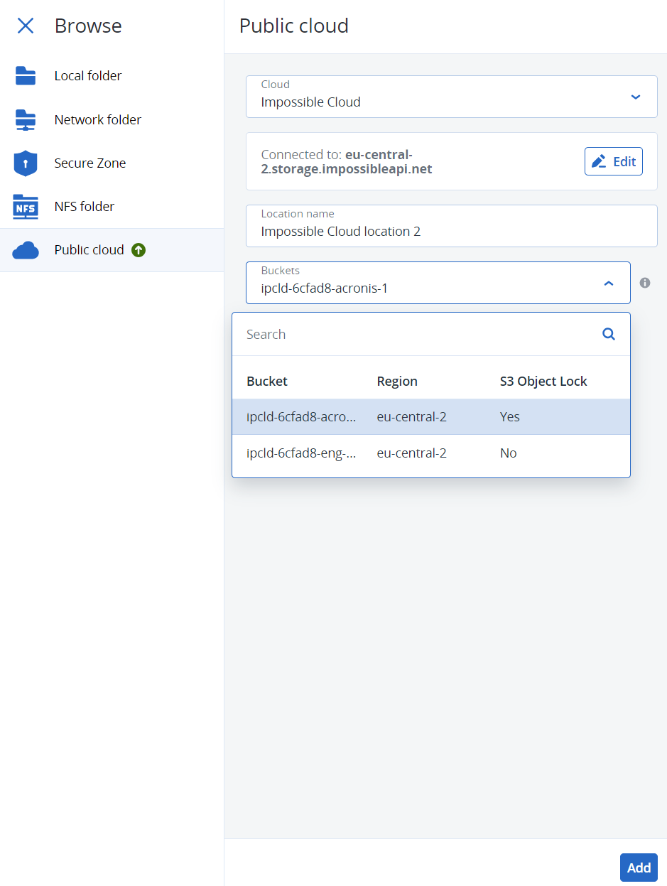 How to Integrate Acronis Cyber Protect Cloud with Impossible Cloud Storage