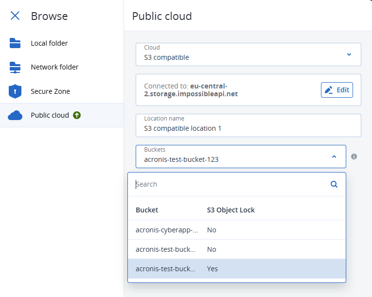 How to Integrate Acronis Cyber Protect Cloud with Impossible Cloud Storage