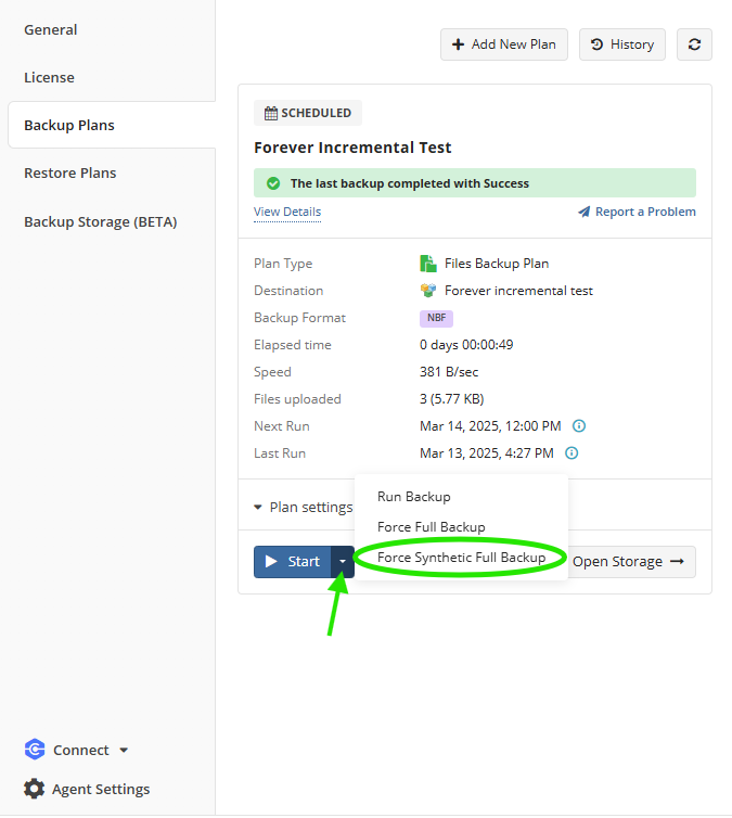 How to use forever forward incremental backups in MSP360 with Impossible Cloud Storage